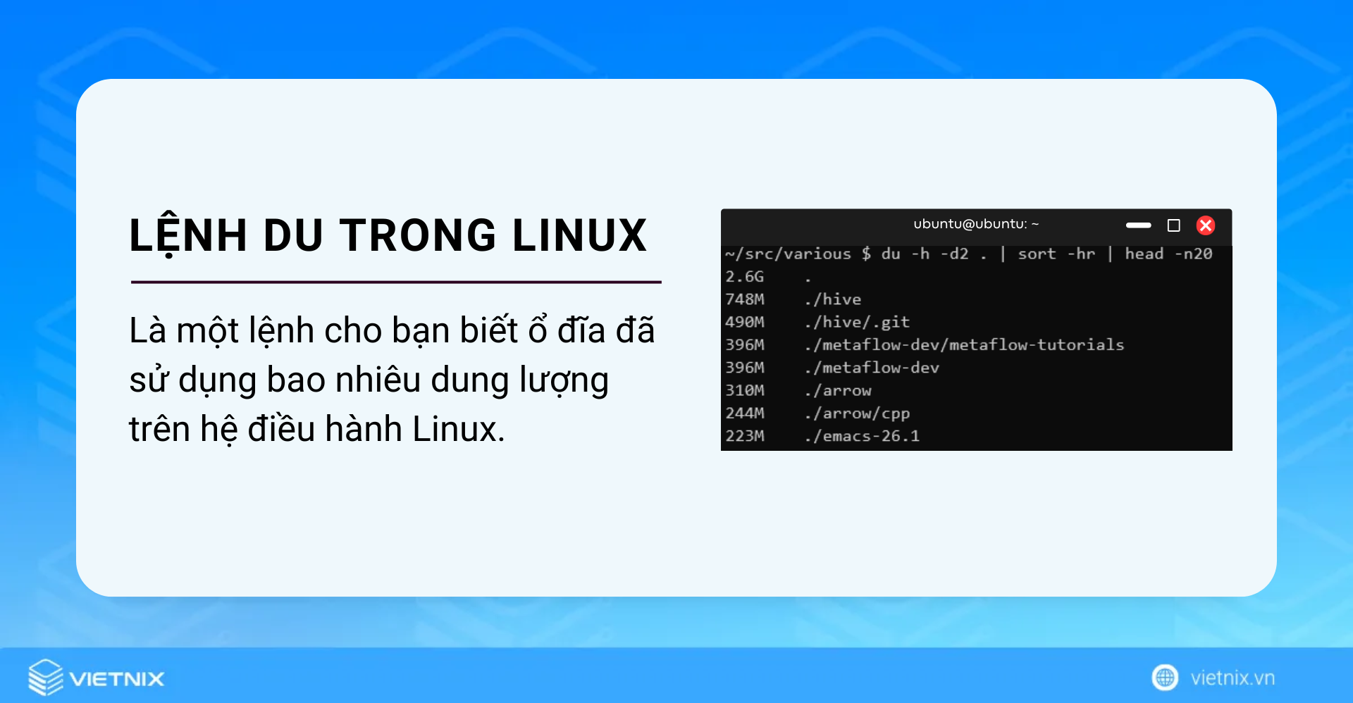 Lệnh du trong Linux: Hướng dẫn chi tiết và ứng dụng thực tế trong quản lý dung lượng